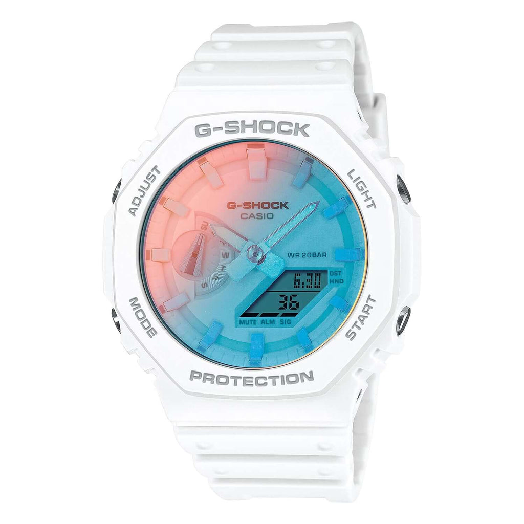 Reloj G-shock blanco tornasolado ga-2100tl-7a – Most Perú